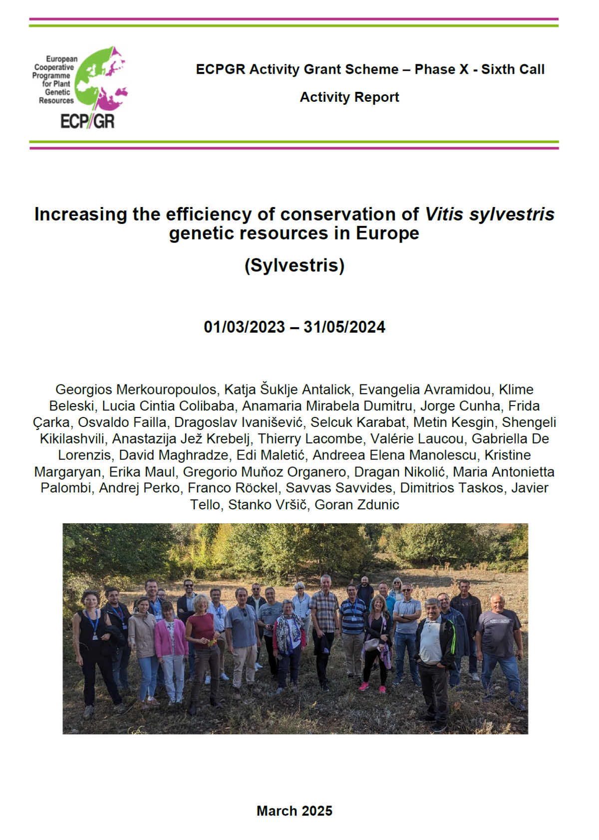 ECPGR: Sylvestris Final Activity Report