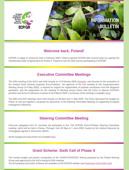 ECPGR: ECPGR Reports & Publications